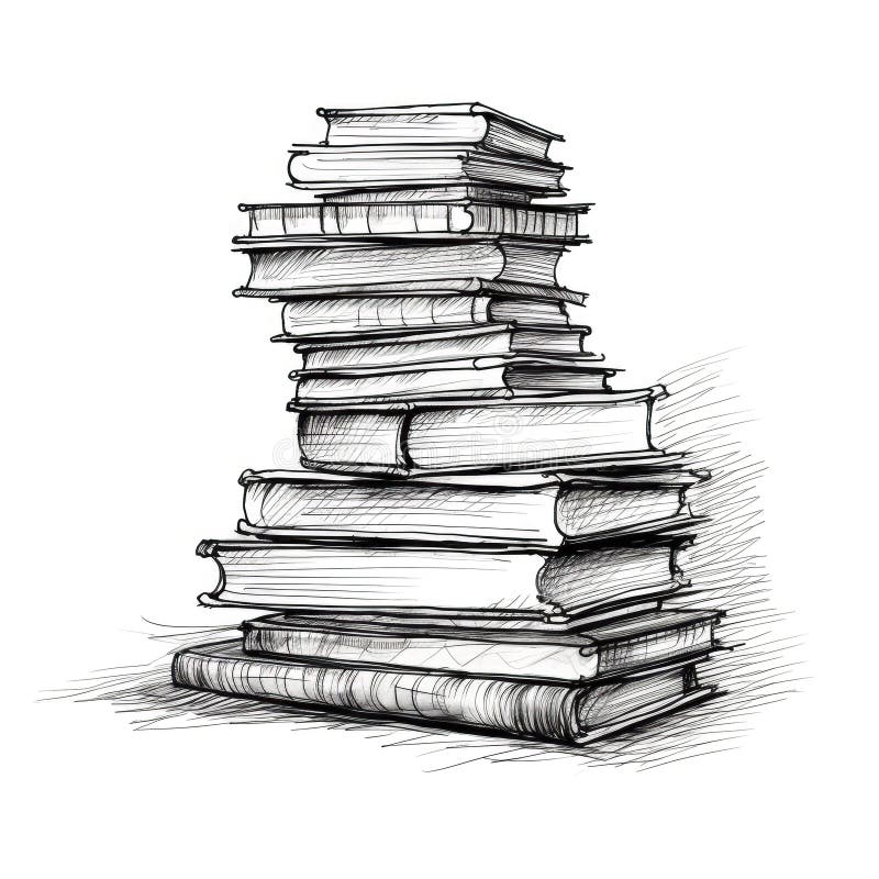 School Stack of Books Ai Generated Stock Image - Image of modern ...