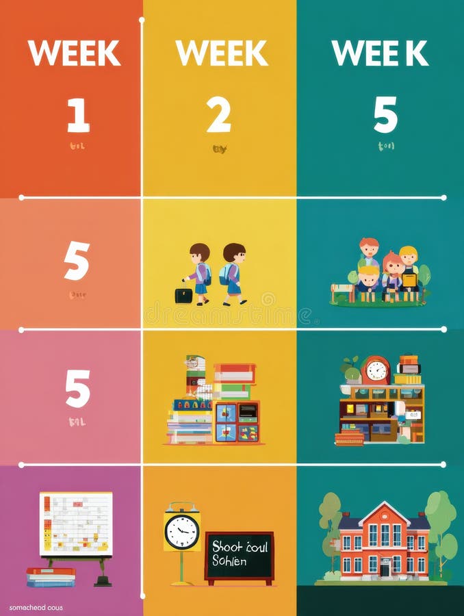 School Start Countdown Infographic with Visual Blocks Representing ...