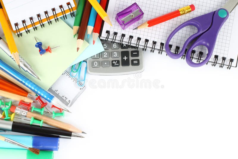 School Stationery and Office Supplies Stock Photo - Image of ...