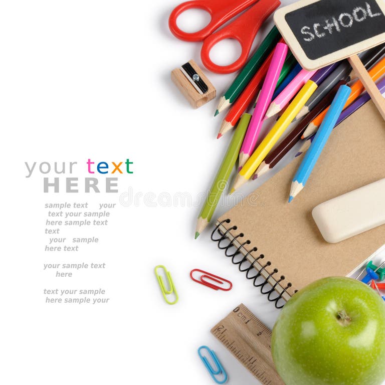 School Stationery with Copyspace Stock Photo - Image of learning ...