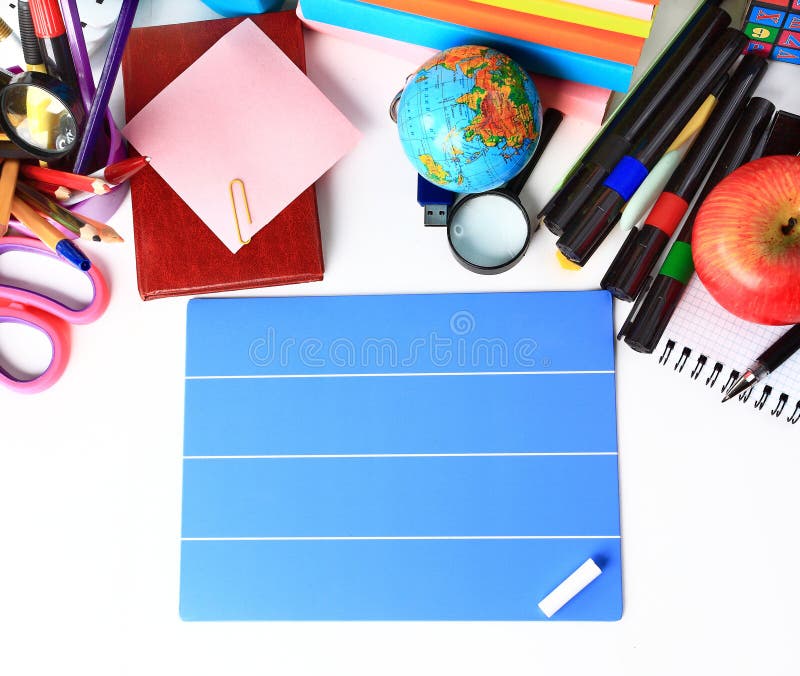 School stationery stock image. Image of education, border - 30936583