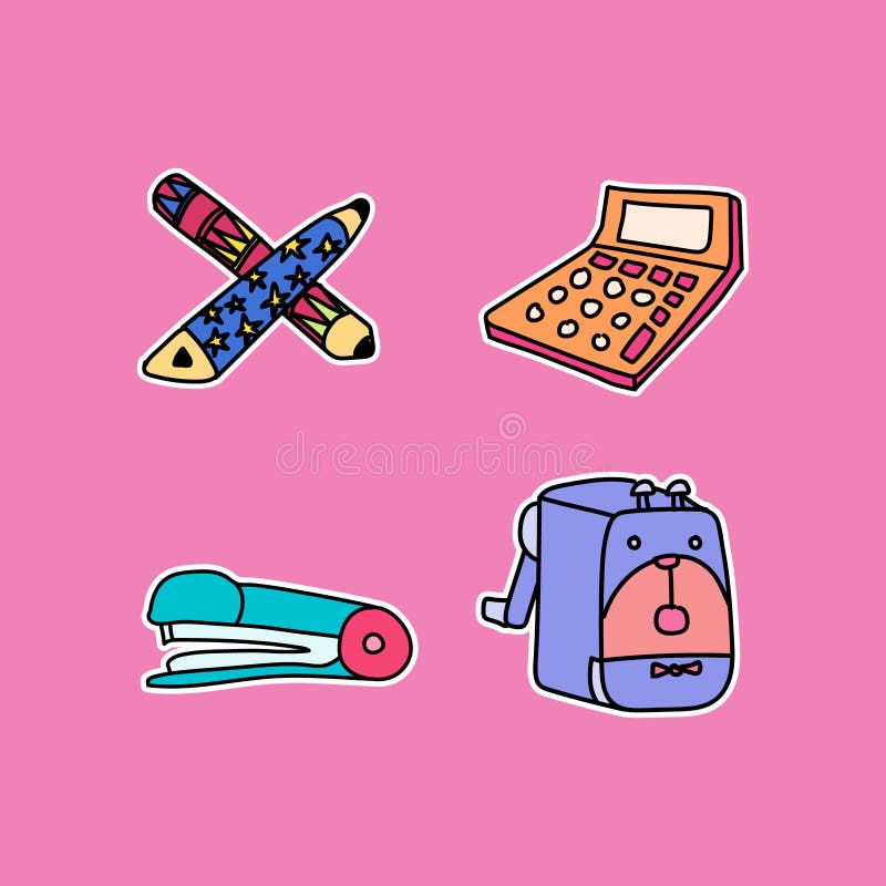 School Sticker Vector Cut File Print 01 Stock Vector - Illustration of ...