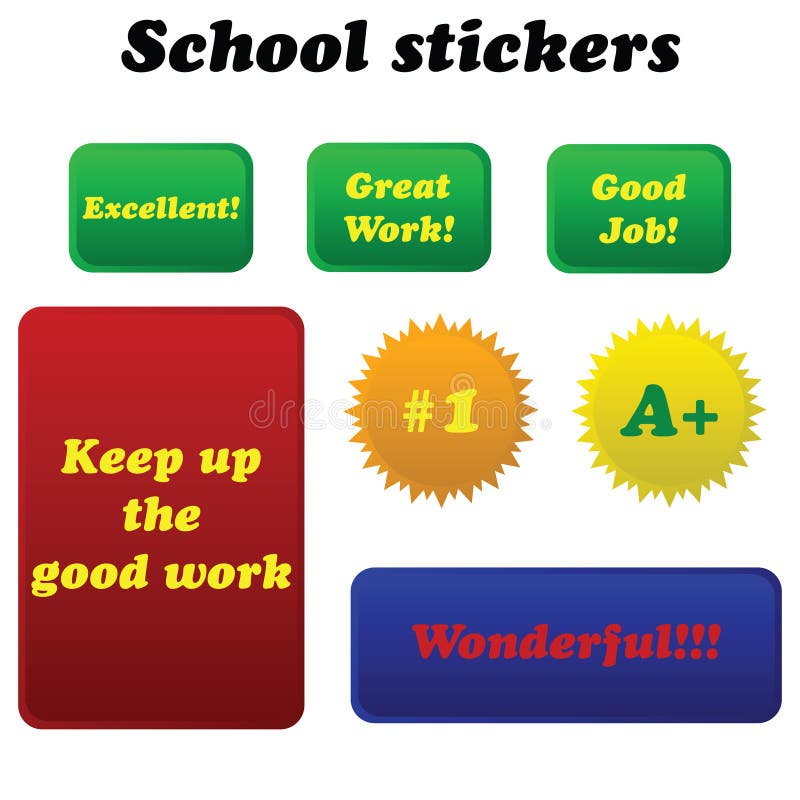 School stickers stock vector. Illustration of shape, star - 6793990