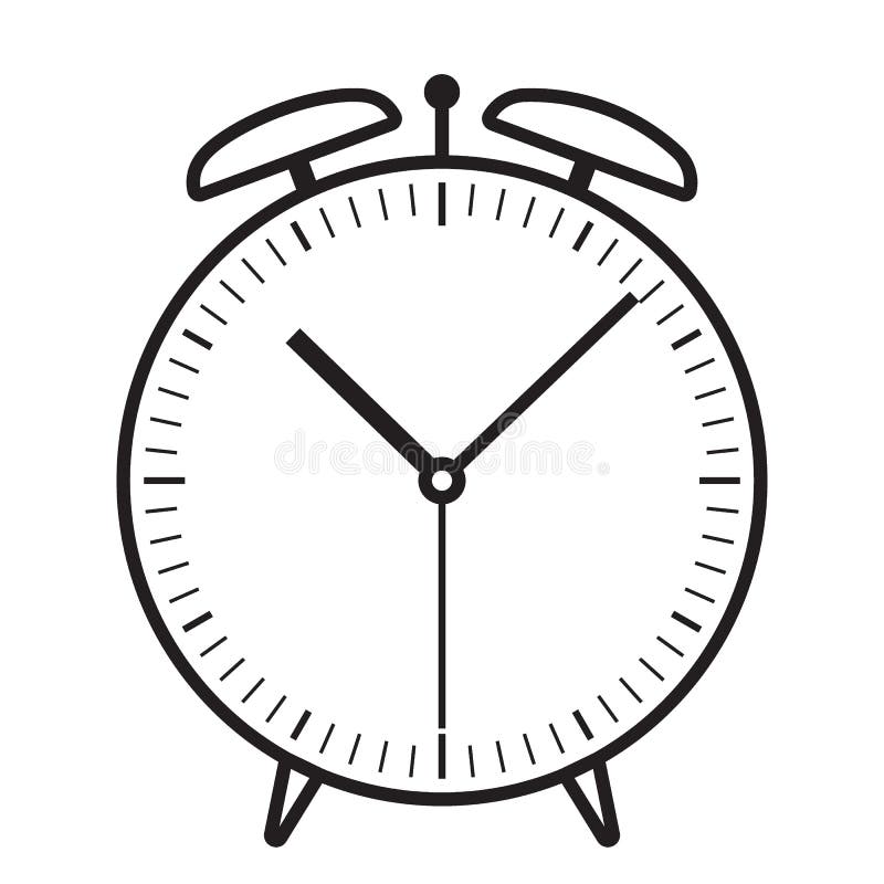 School Student Concept: Clock Icon, Mechanical Alarm Clock. Vector ...
