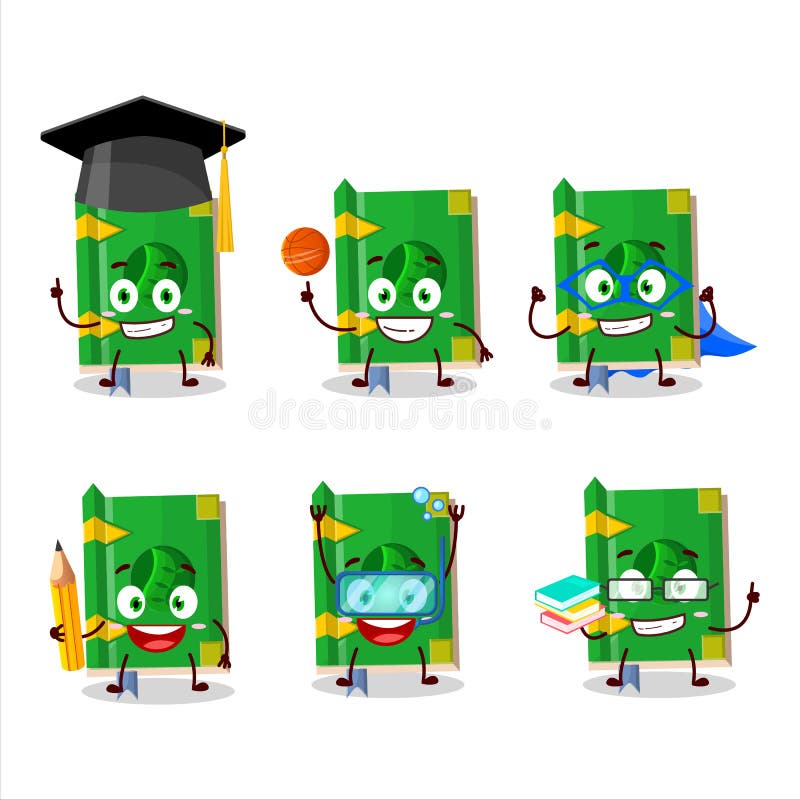 School Student of Earth Book of Magic Cartoon Character with Various ...