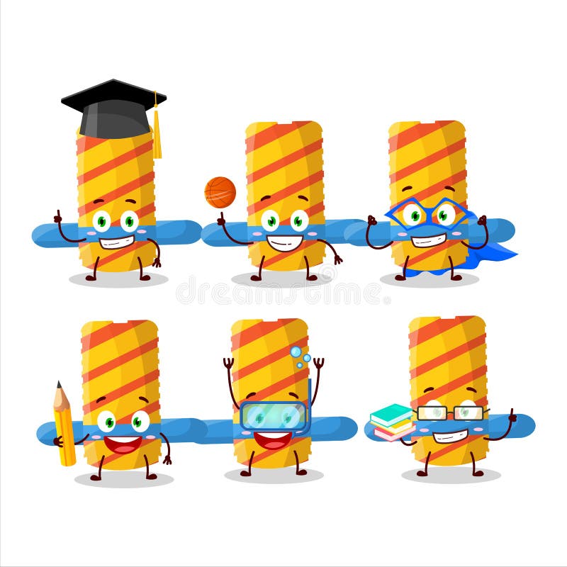 School Student of Firework Spinner Cartoon Character with Various ...