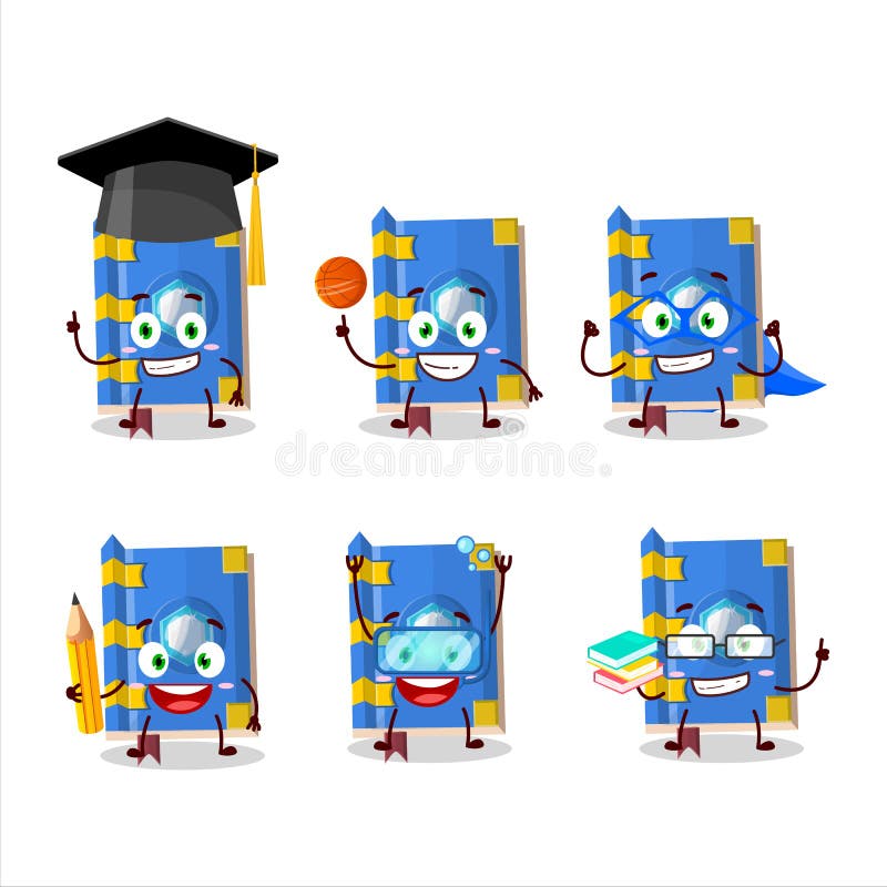 School Student of Ice Book of Magic Cartoon Character with Various ...
