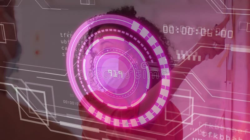 In School, Student Interacting with Animation on Futuristic Digital ...