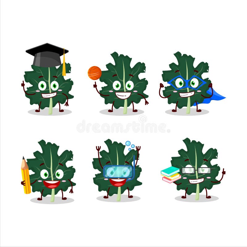 Kale Cartoon Character with Love Cute Emoticon Stock Vector ...