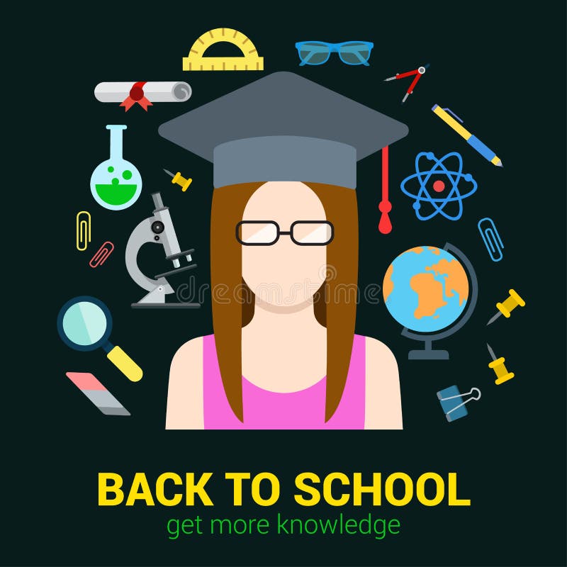 Knowledge Objects: Vector School Education Flat Infographics Stock ...