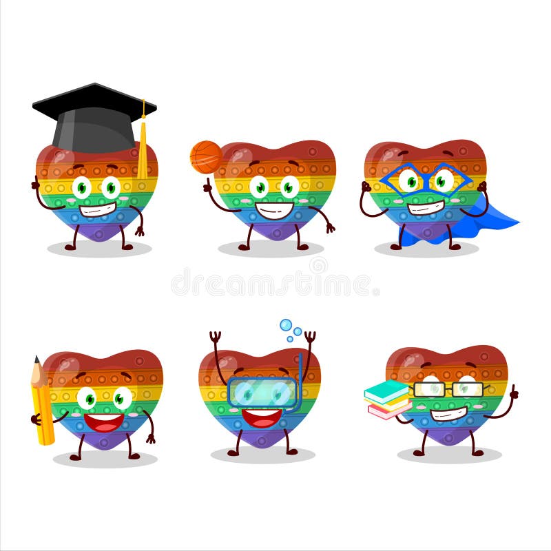 School Student of Pop it Love Cartoon Character with Various ...