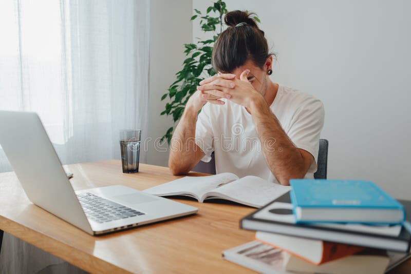 School Student Prepare for Pass Exam To University while Digital ...