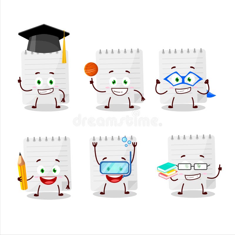 School Student of Sticky Notes Cartoon Character with Various ...