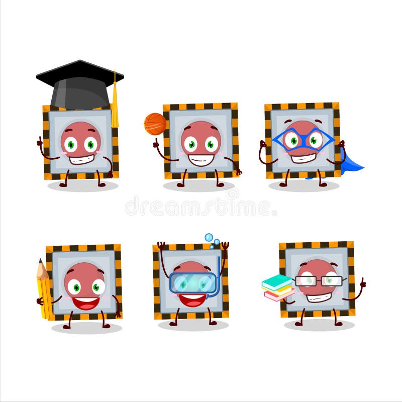 School Student of among Us Emergency Button Cartoon Character with ...