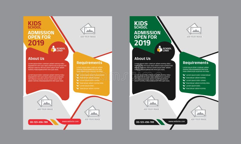 School Students Admission Flyer Template Design Stock Vector ...