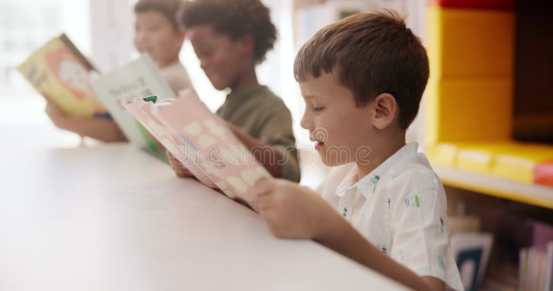School, Students and Kids with Books, Reading and Education with ...