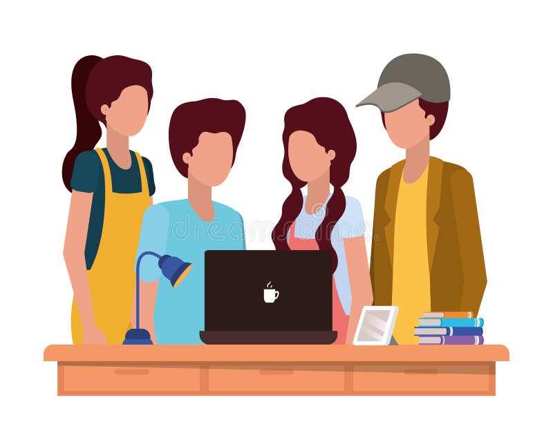 School Students Kids Vector Design Stock Vector - Illustration of ...