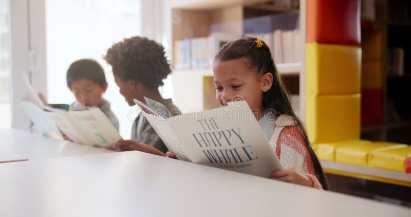 School, Students and Reading Book with Smile, Youth and Education with ...