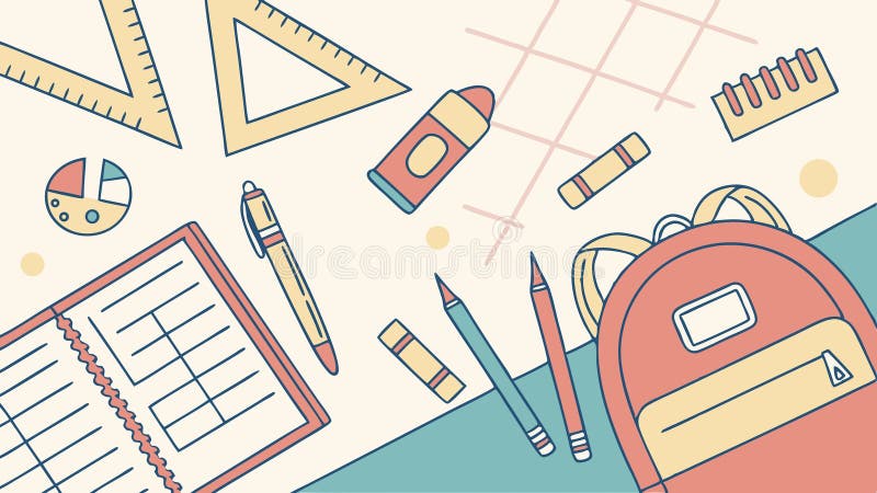 School Study Corner, Notebook, Backpack, and Learning Instruments ...