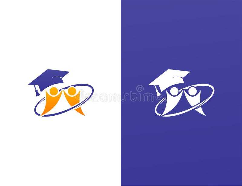 School Study Logo Design with Teamwork Concept Stock Vector ...