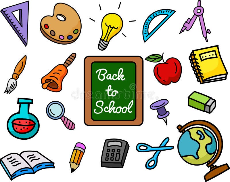 School stuffs stock vector. Illustration of smile, board - 77418588