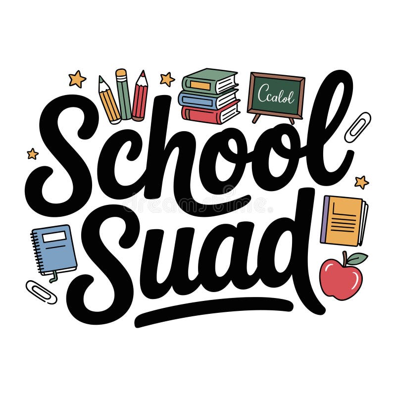 School Squad T Shirt Design for Students Friends and Team Spirit Stock ...