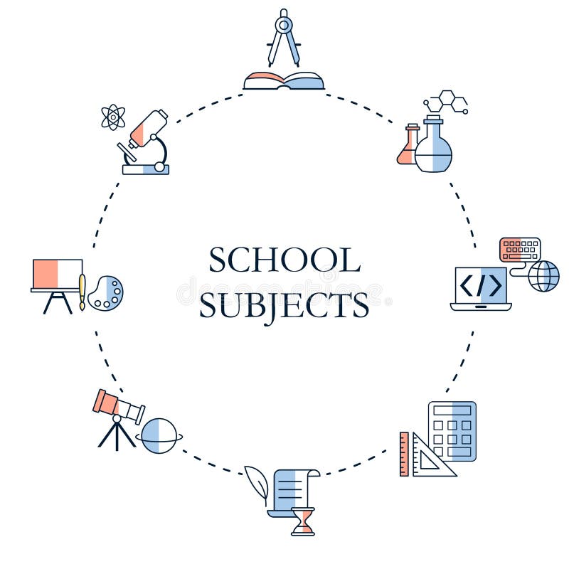 School Subjects Design Concept Stock Vector - Illustration of icon ...