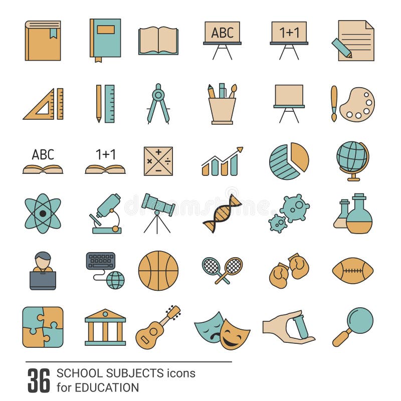 School Subjects Icons Stock Illustrations – 1,523 School Subjects Icons ...