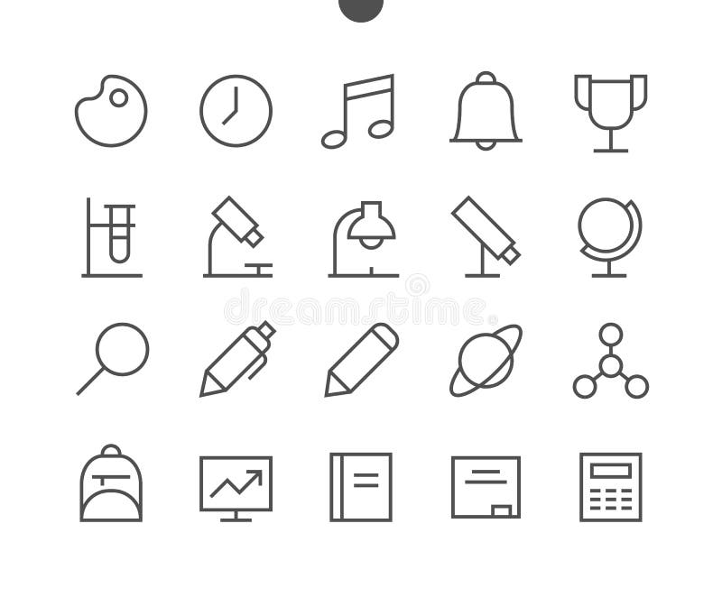 Icons School Subject Writing Stock Illustrations – 261 Icons School ...