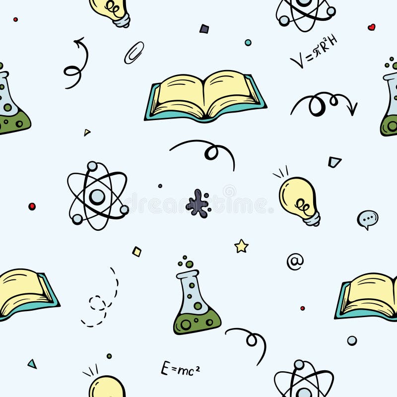 School Subjects and Sciences. Vivid Vector Seamless Education Theme ...