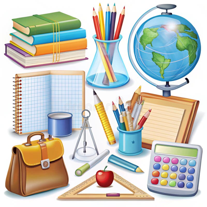 School Subjects Set Illustration Stock Illustration - Illustration of ...