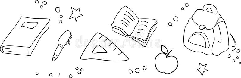 School Subjects on a White Background Stock Vector - Illustration of ...