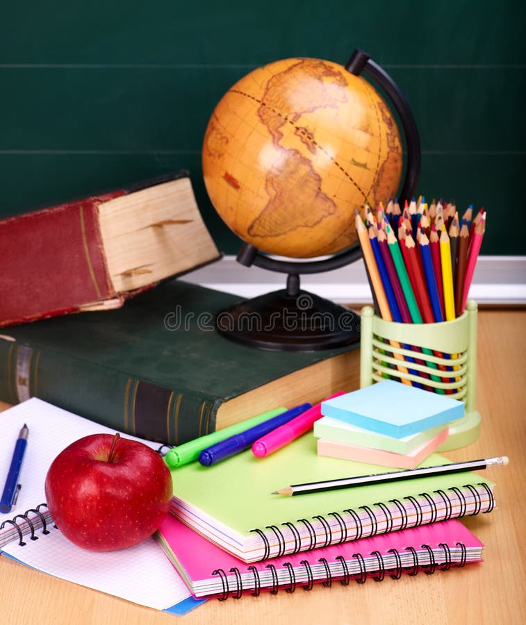School books on desk stock image. Image of homework, books - 43664095