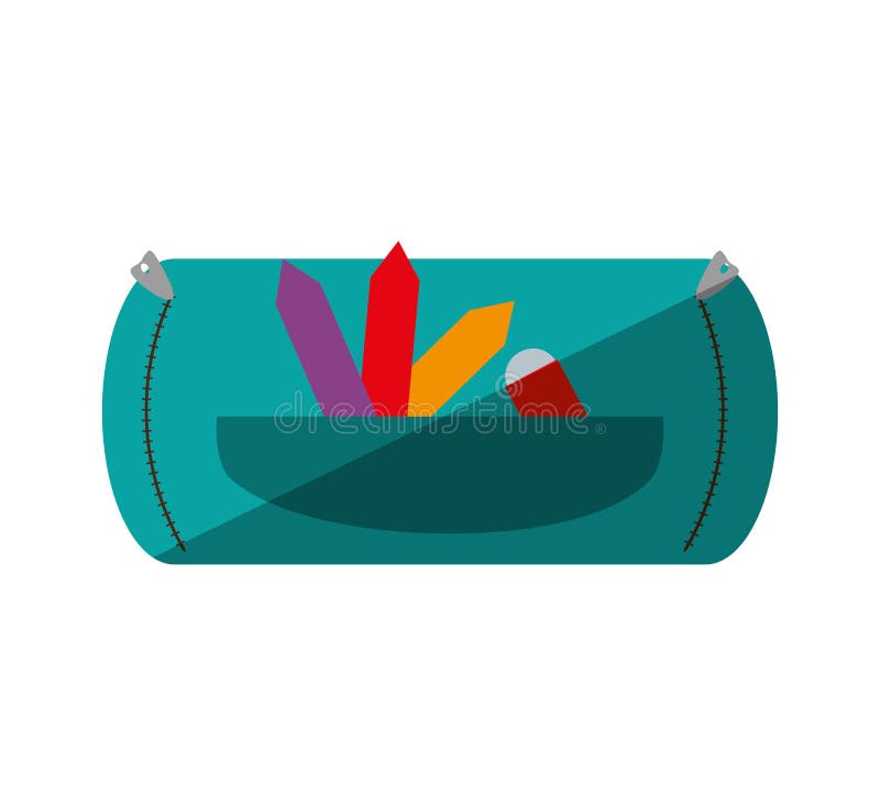 School Supplies Case Isolated Icon Stock Vector - Illustration of ...