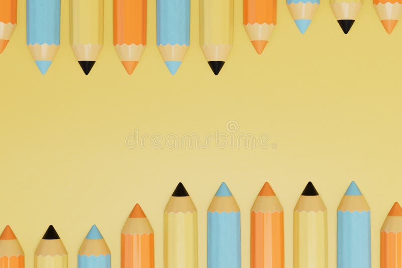 School Supplies. Colored Pencils Placed Opposite Each Other. Copy Paste ...
