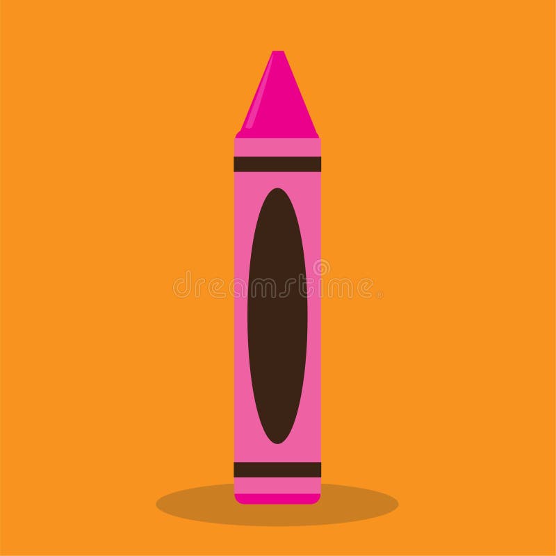School Supplies Crayon Pink 02 Stock Vector - Illustration of cartoon ...