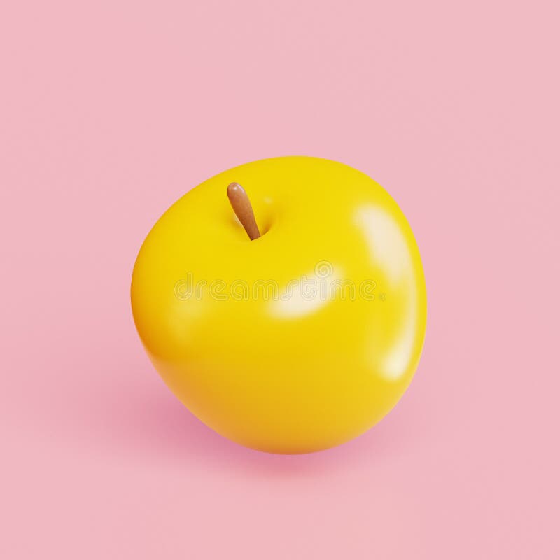 School Supplies Icon. Yellow Apple Stock Illustration - Illustration of ...