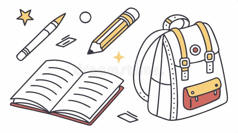 School Supplies Illustration, Education and Learning, Stationery Items ...