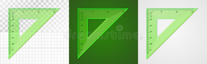 School Supplies. Measuring Tool. Green Plastic Transparent Triangle ...