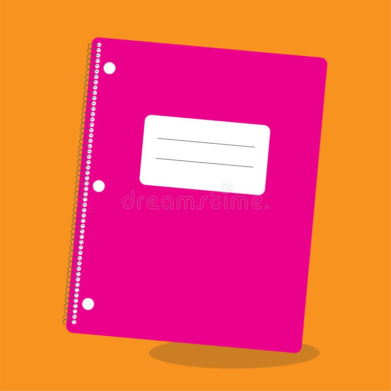 School Supplies Notebook Pink 22 Stock Vector - Illustration of vector ...