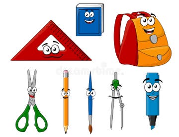 Pencil Ruler Rubber Cartoon Stock Illustrations – 360 Pencil Ruler ...