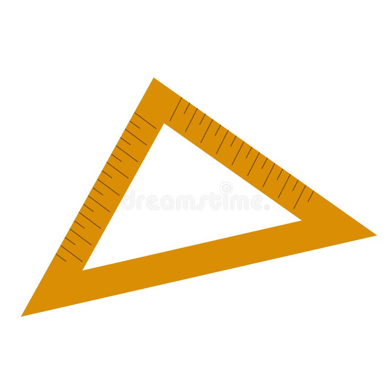 Triangular Ruler Icon in Sketch Style. Stock Vector - Illustration of ...