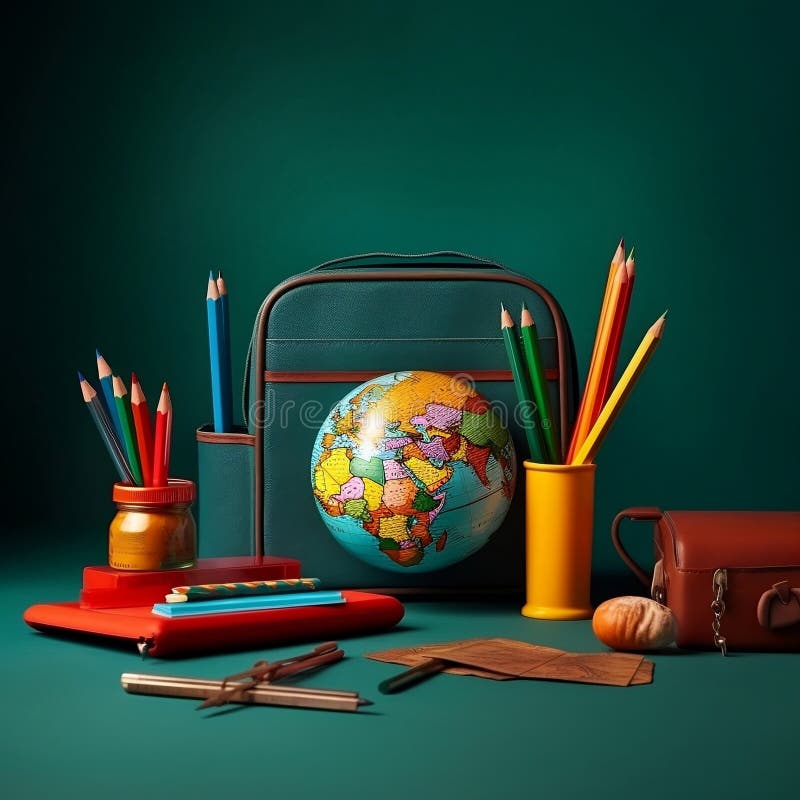 School Supplies and Pencil Case Back To School Concepts. Generative AI ...