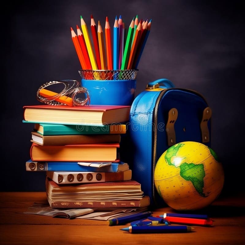 School Supplies and Pencil Case Back To School Concepts. Generative AI ...