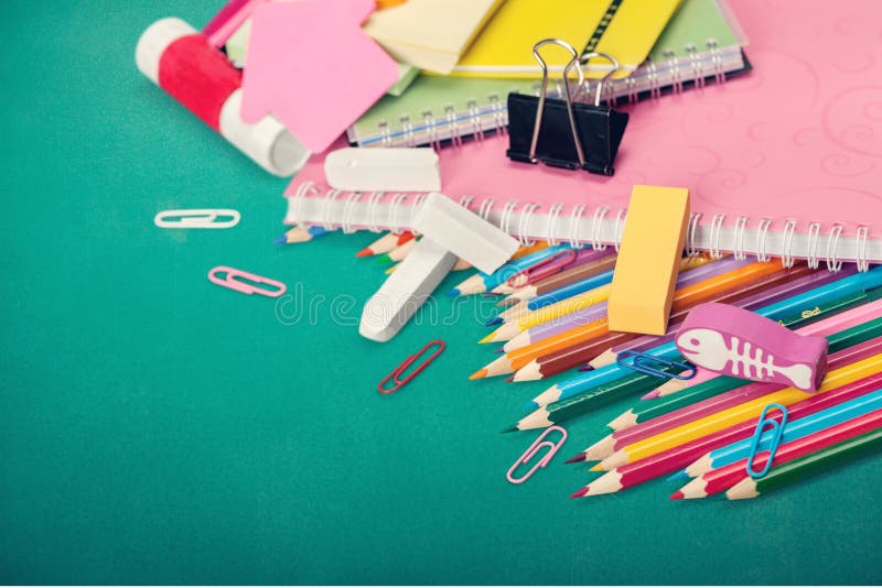 School supplies stock photo. Image of template, card - 59996632