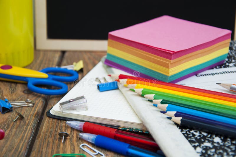 School supplies stock photo. Image of diary, education - 58531434