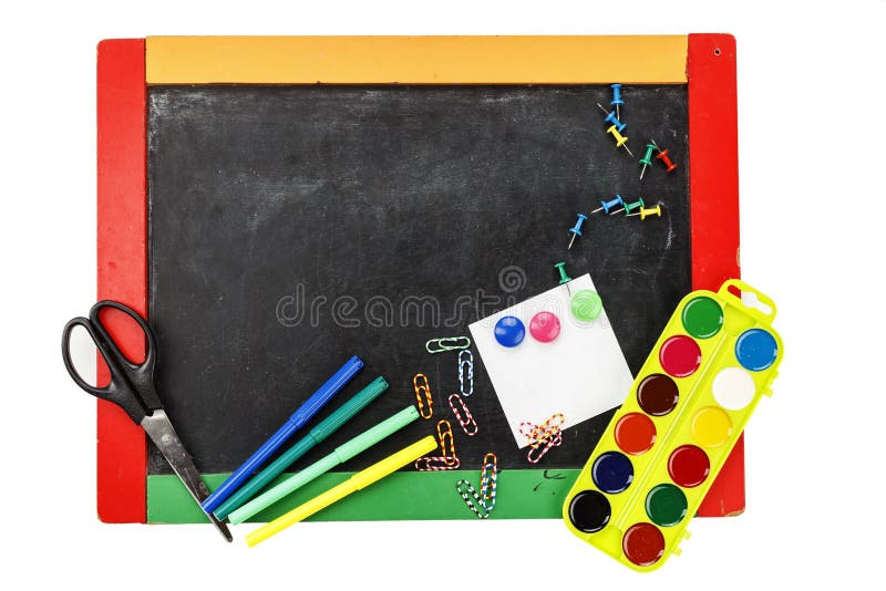 School Supplies on the Table Stock Image - Image of eraser, desk: 137112795