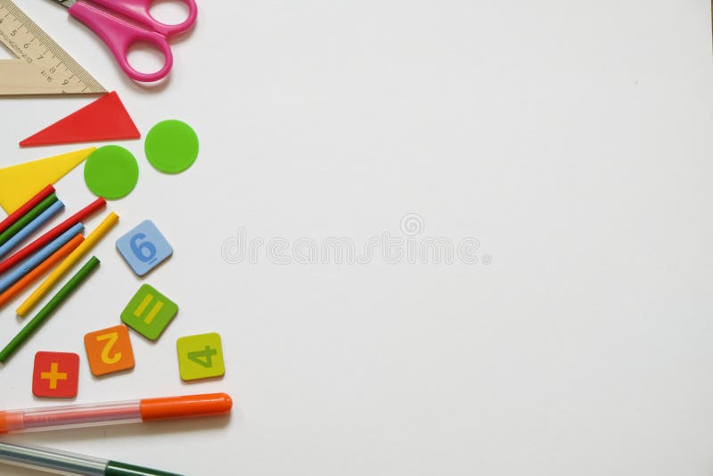 Mathematics Background - Fractions on White Table, Close Up. Dividing ...