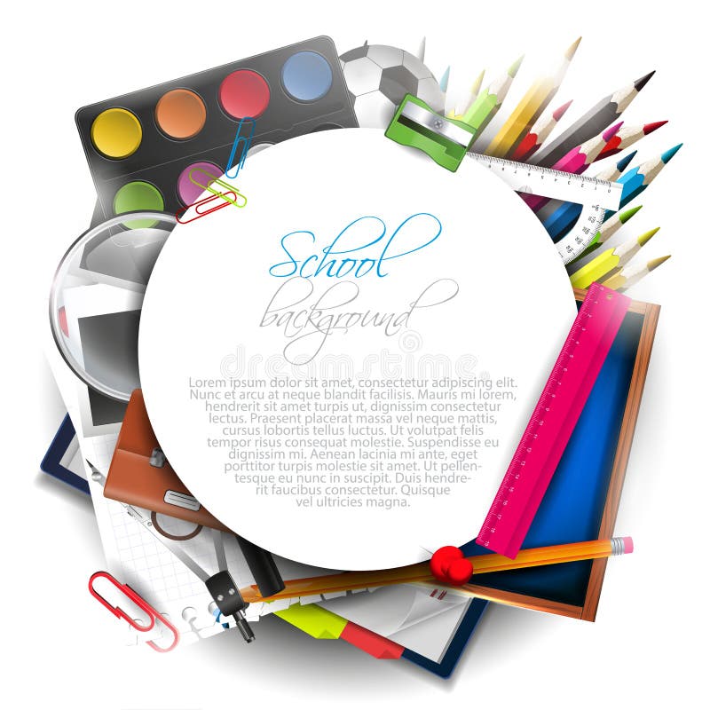 School Supplies Background Stock Illustrations – 109,129 School ...