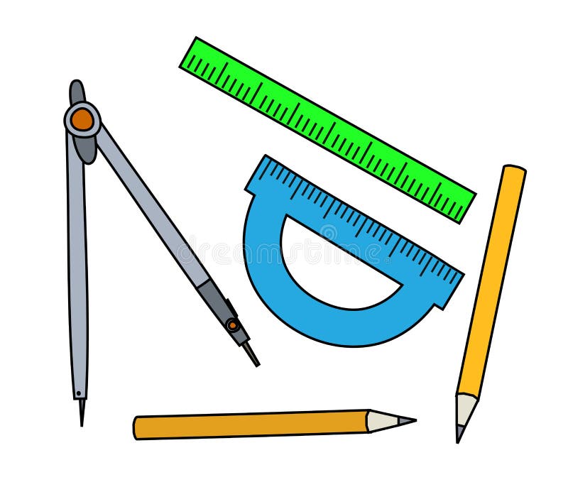 School Supplies on a White Background. Vector. Stock Vector ...